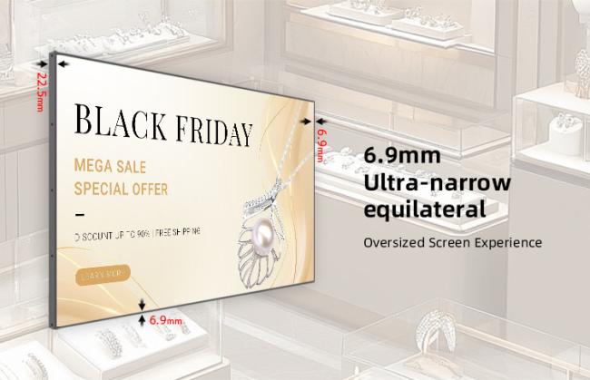 Close-up view of ultra-narrow bezel design