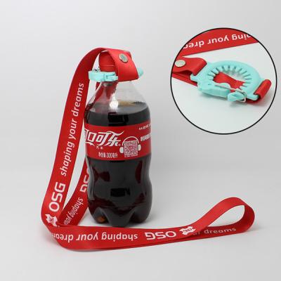 China Lanyard W/Rubber O-Ring Bottle Holder Promotional Water Bottle Strap Lanyard drink holder lanyards promotional items for sale