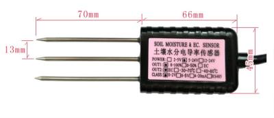 China RS485 Modbus SDI12 4-20mA 0-2V Sensor de humidade do solo de saída com nível de proteção IP68 à venda