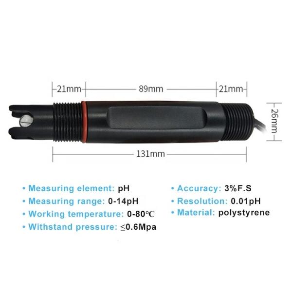 Quality 12-24V DC Power Supply Industrial RS485 0-10V 4-20mA Water PH Sensor for Water for sale