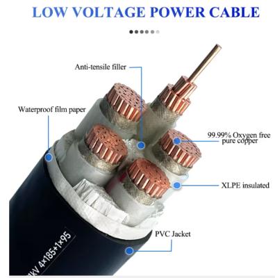 China YJV 0.6/1kV Copper PVC Sheath XLPE Power Cable 3x95mm2 70mm 3 Core 3x6mm Steel Tape for sale