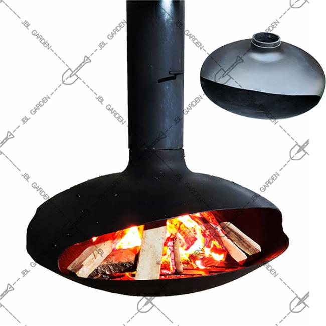 hanging suspended fireplace