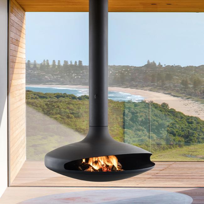 patio suspended fireplace