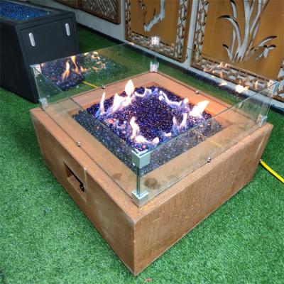 China Corten Steel Bbq Fire Pit Wood Storage Corten Smokeless Firepit for sale