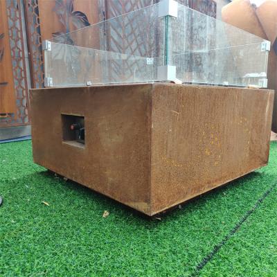 China Corten Steel Bbq Fire Pit Wood Storage Corten Smokeless Firepit for sale