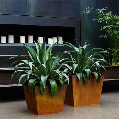China Outdoor Round Flower Planter Pots Corten Steel 2mm Or Customized for sale