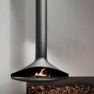 China Customizable Ceiling Hanging Log Burners 600mm Suspended Wood Burning Stove for sale