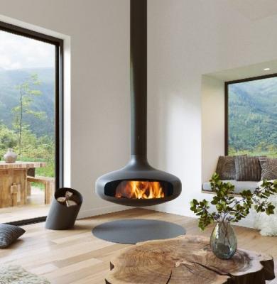 China Customizable Ceiling Hanging Log Burners 600mm Suspended Wood Burning Stove for sale