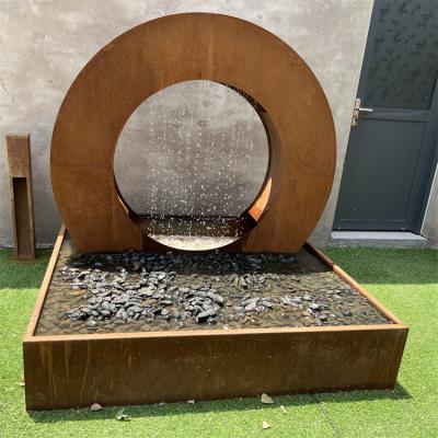 중국 Oem Rusty Red Corten Steel Water Feature 1200*400*1200mm Easy To Clean 판매용