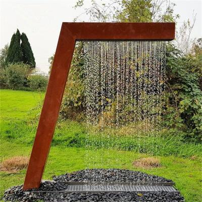 중국 Oem Rusty Red Corten Steel Water Feature 1200*400*1200mm Easy To Clean 판매용