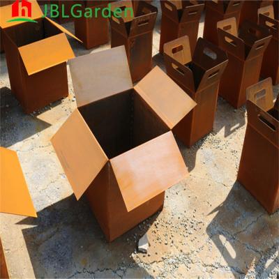 Cina 1500*500*600mm Vaso da fiori giardino esterno Ornamenti metallici Corten Acciaio Vaso da piantagione rettangolare in vendita