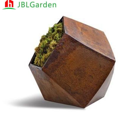 Cina 1500*500*600mm Vaso da fiori giardino esterno Ornamenti metallici Corten Acciaio Vaso da piantagione rettangolare in vendita
