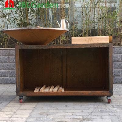 중국 1330*500*1000mm Steel BBQ Grill With Table Wood Charcoal BBQ Grill Weather Proof 판매용