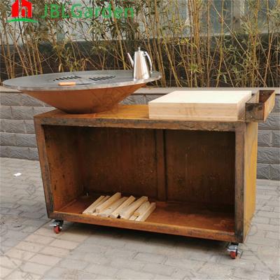 중국 1330*500*1000mm Steel BBQ Grill With Table Wood Charcoal BBQ Grill Weather Proof 판매용