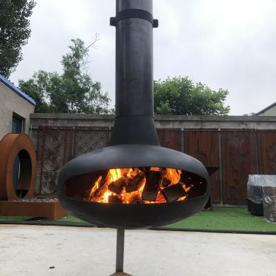 中国 rustproof Hotel Suspended Wood Burning Stove Rotating Hanging Fireplace 1000mm 販売のため