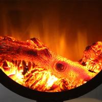 China Wall Mounted Wood Burning Floating Fireplace Hanging Ceiling Round Design Fireplace for sale