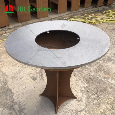 China Portable Outdoor Rust Corten Steel Bbq Pit Customized for sale