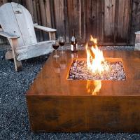China Outdoor Metal Garden Large Corten Steel Smokeless Firepit Rectangular for sale