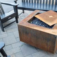 China Outdoor Metal Garden Large Corten Steel Smokeless Firepit Rectangular for sale