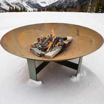 Cina Accensione manuale Rustico Red Steel Fire Pits Metal Steel Fire Bowl Outdoor in vendita