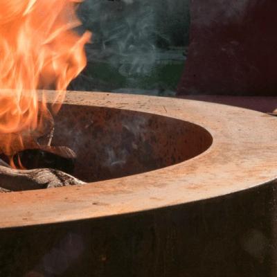 Cina 600 mm di diametro Acciaio Grill in legno Box Metal Stamping Firebowl Wood Burner in vendita