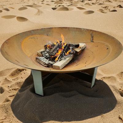 Cina metallo bruciante di legno d'acciaio di Firepit del diametro di 800mm che timbra il pozzo del fuoco di progettazione moderna di Firebowl in vendita