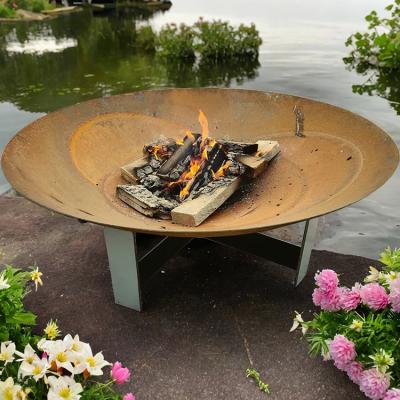 Cina metallo bruciante di legno d'acciaio di Firepit del diametro di 800mm che timbra il pozzo del fuoco di progettazione moderna di Firebowl in vendita
