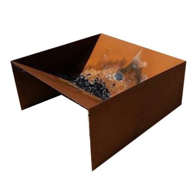 Cina acciaio bruciante di legno di 80cm Corten/sopravvivere i pozzi d'acciaio all'aperto del fuoco del grande quadrato d'acciaio in vendita
