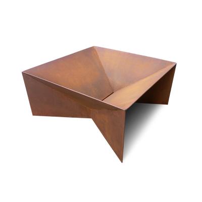 Cina acciaio bruciante di legno di 80cm Corten/sopravvivere i pozzi d'acciaio all'aperto del fuoco del grande quadrato d'acciaio in vendita