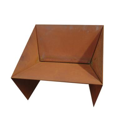 Cina acciaio bruciante di legno di 80cm Corten/sopravvivere i pozzi d'acciaio all'aperto del fuoco del grande quadrato d'acciaio in vendita