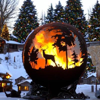 Китай сфера огня сада собирает на открытом воздухе corten стальной шар ямы огня задворк продается