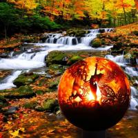 China Outdoor Fire Pit Sphere Steel Fire Pit 6mm Thickness Customized for sale