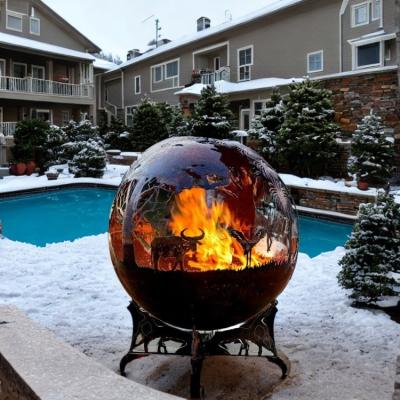 China Wood Burning Steel Fire Pit Rustic Red Or Customized Backyard Fire Pit for sale