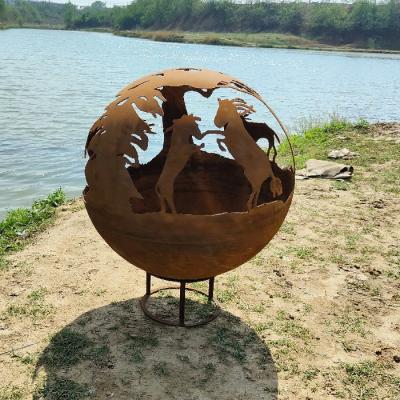 Cina Fuoco all'aperto d'acciaio bruciante Pit Depth 60cm/80cm/100cm/Custom di legno in vendita