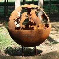 China 100cm Customized Weathering Steel Fire Pit Rustic Red for sale