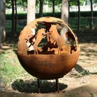 China 100cm Customized Weathering Steel Fire Pit Rustic Red for sale