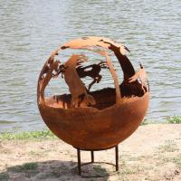 China 100cm Customized Weathering Steel Fire Pit Rustic Red for sale