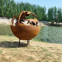 China 100cm Customized Weathering Steel Fire Pit Rustic Red for sale