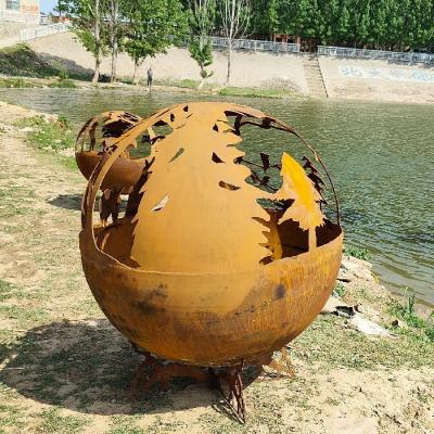 中国 屋外用 燃える木材 コーテン 鋼製の火穴 スフィア 600mm 販売のため