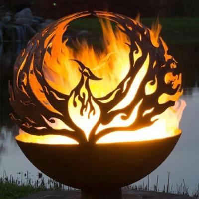 Cina Rustico rosso 600 mm sfera in acciaio corten per il montaggio del pozzo del fuoco richiesto in vendita
