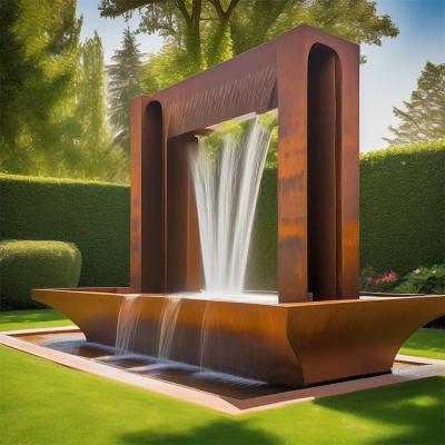 China Kunstmatige roestige Corten staal fontein voor huisversiering Te koop