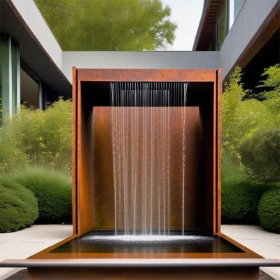 China Kunstmatige roestige Corten staal fontein voor huisversiering Te koop