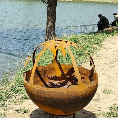 Cina Disegno sfera Corten Acciaio Furniture Rustico Rosso O Finitura personalizzata in vendita