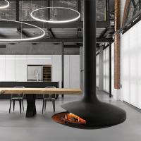 China Efficient Log Burner Round Suspended Fireplace From Ceiling Heavy Duty Construction for sale