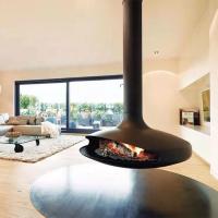 China Efficient Log Burner Round Suspended Fireplace From Ceiling Heavy Duty Construction for sale