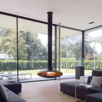 China Customizable Wood Pellet Fireplace Hanging Suspended From Ceiling for sale
