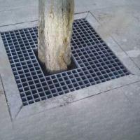 China Sidewalks Fiberglass Grating Tree Cover Rectangular And Square Shape Density Tree Grate for sale