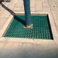 China Sidewalks Fiberglass Grating Tree Cover Rectangular And Square Shape Density Tree Grate for sale