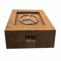 China 2.6ft Natural Gas Fire Pit 400mm Rectangular Corten Steel Fire Pit Table for sale