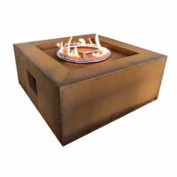 China OEM Rustic  Rectangular Garden Gas Fire Pit Natural Gas Outdoor Firepit 0.8m for sale